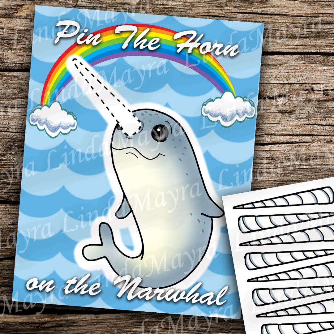 Digital Pin the Tail on the Narwhal Party Game Instant Download - Etsy
