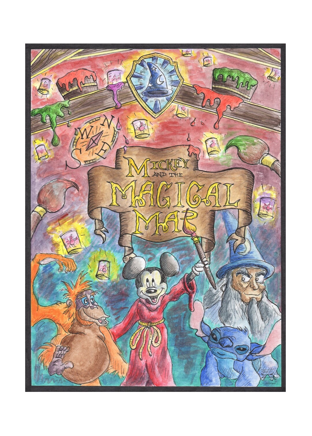 Mickey and the Magical Map 5x7" Print - Etsy