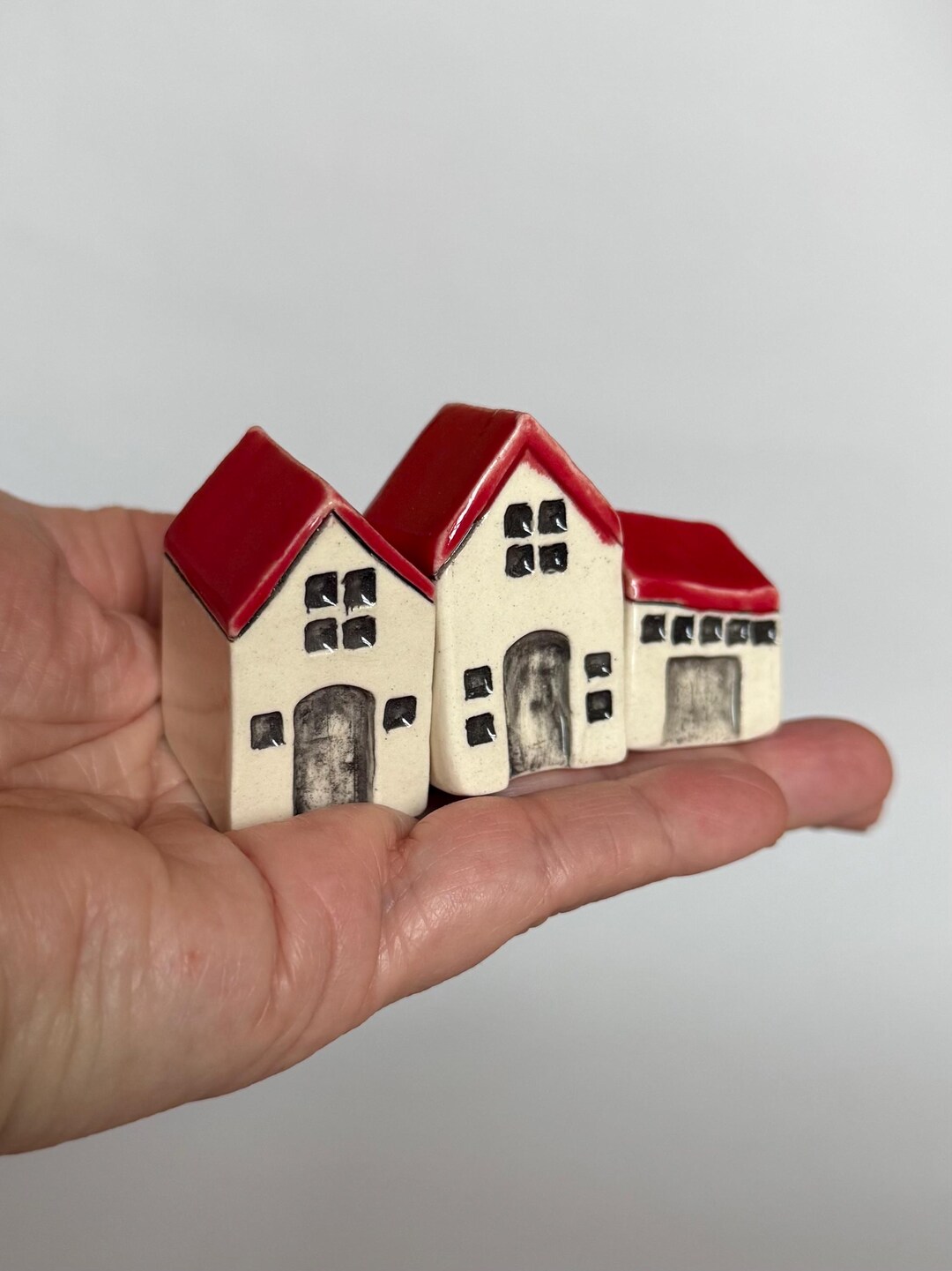 Ceramic Mini Houses | Handmade | Unique Miniature Houses | Set of 3 ...