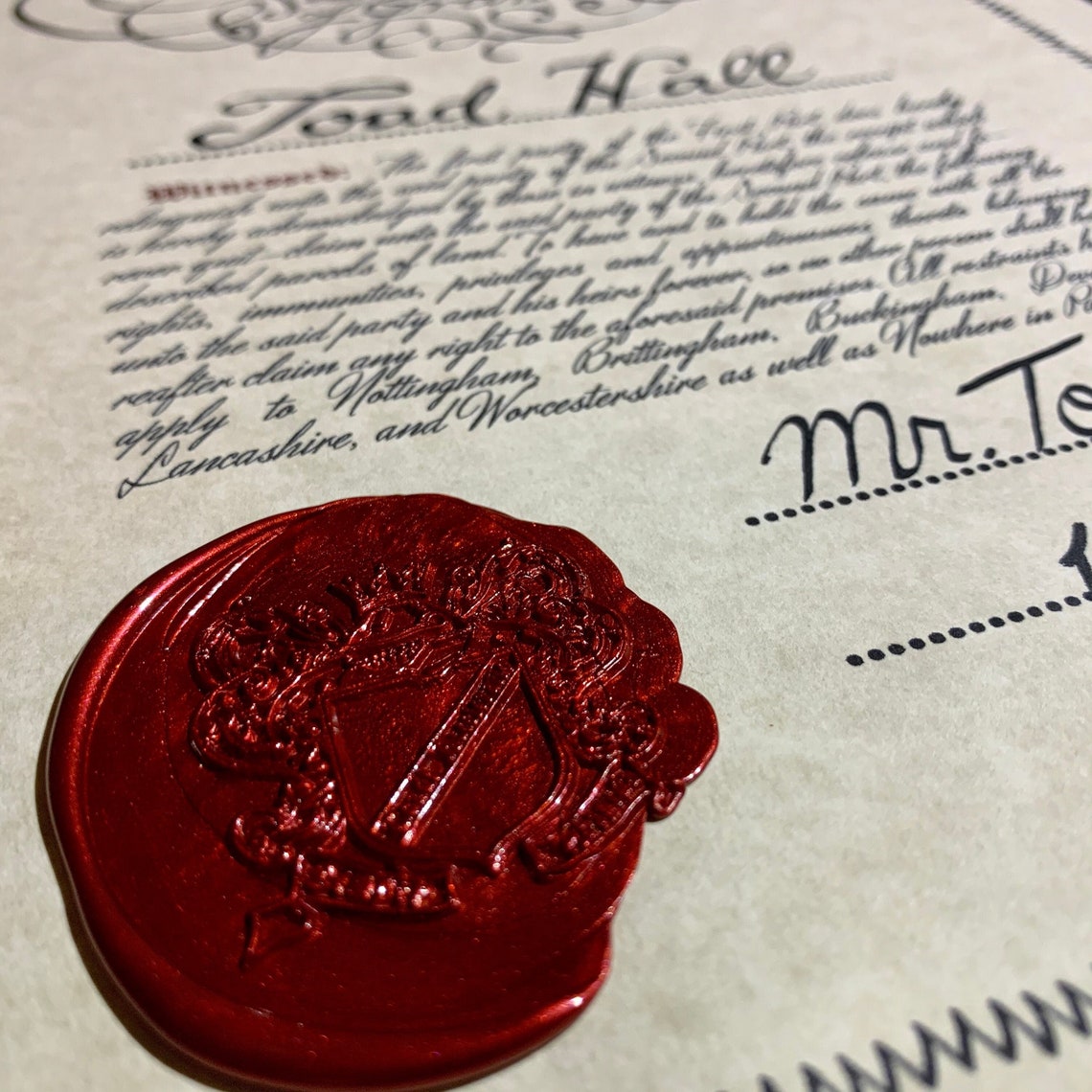 Toad Hall Deed Certificate - Mr. Toad's Wild Ride - PERSONALIZABLE - Etsy