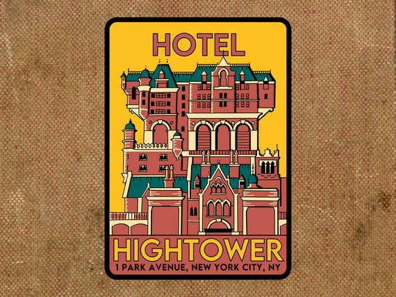 Hotel Hightower Travel Vinyl Sticker 3 | Etsy