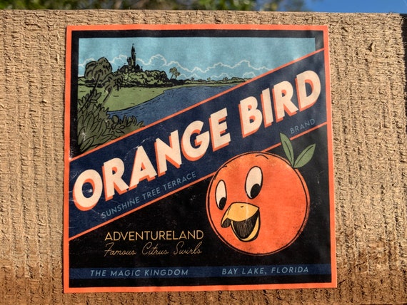 Orange Bird Citrus Label vinyl Sticker - Etsy