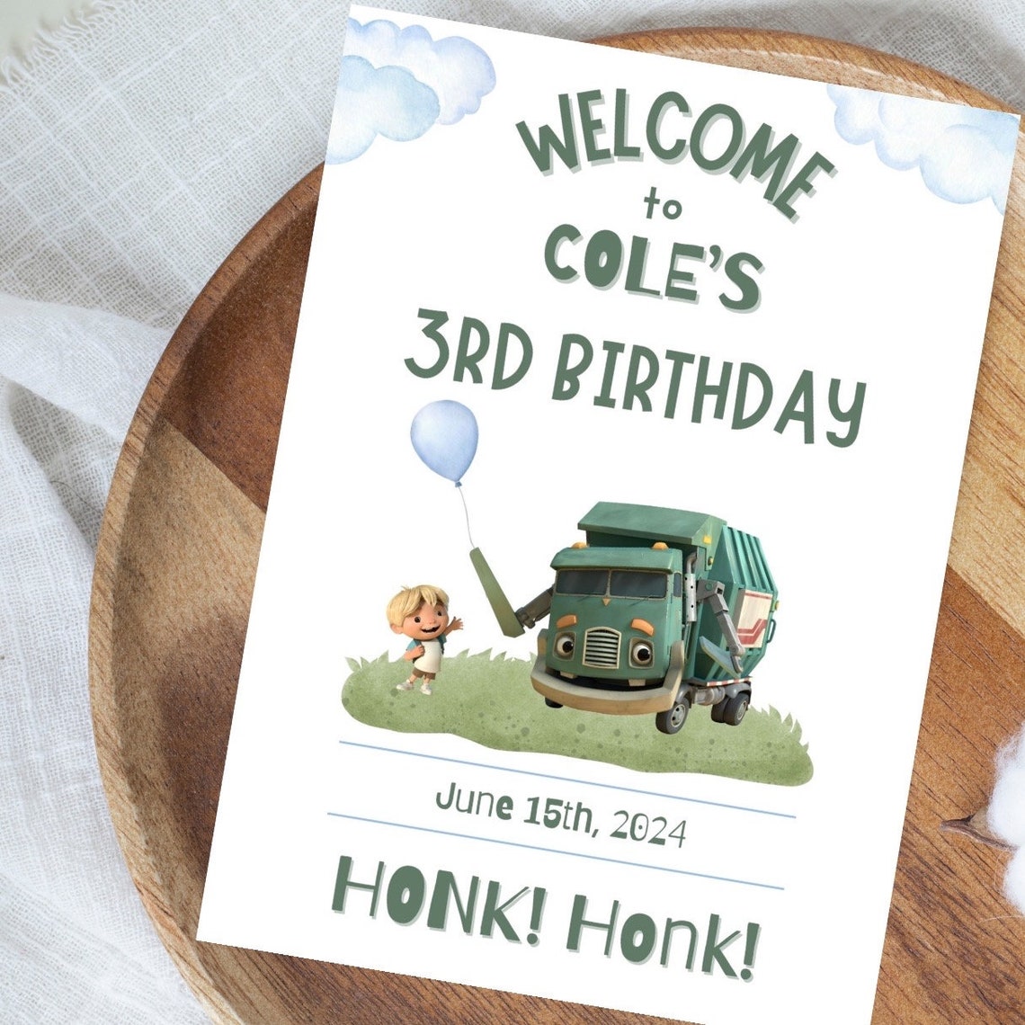Trash Truck Netflix Birthday Sign, Kids Party Welcome Sign, Trash Bash ...