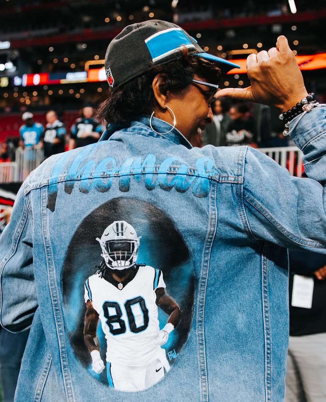Custom Hand Painted Football Jacket for Girlfriend, Wife, Family ...