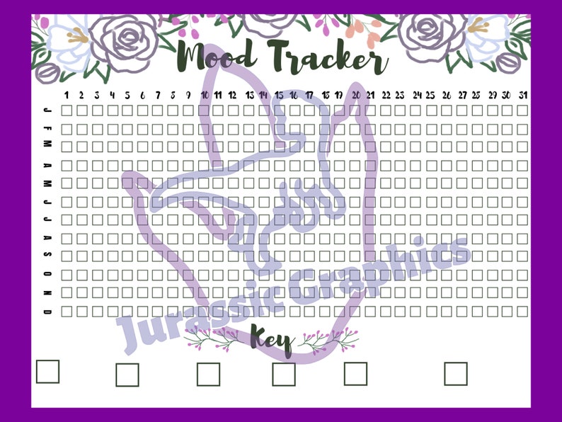 Floral Mood Tracker Bullet Journal Insert - Etsy