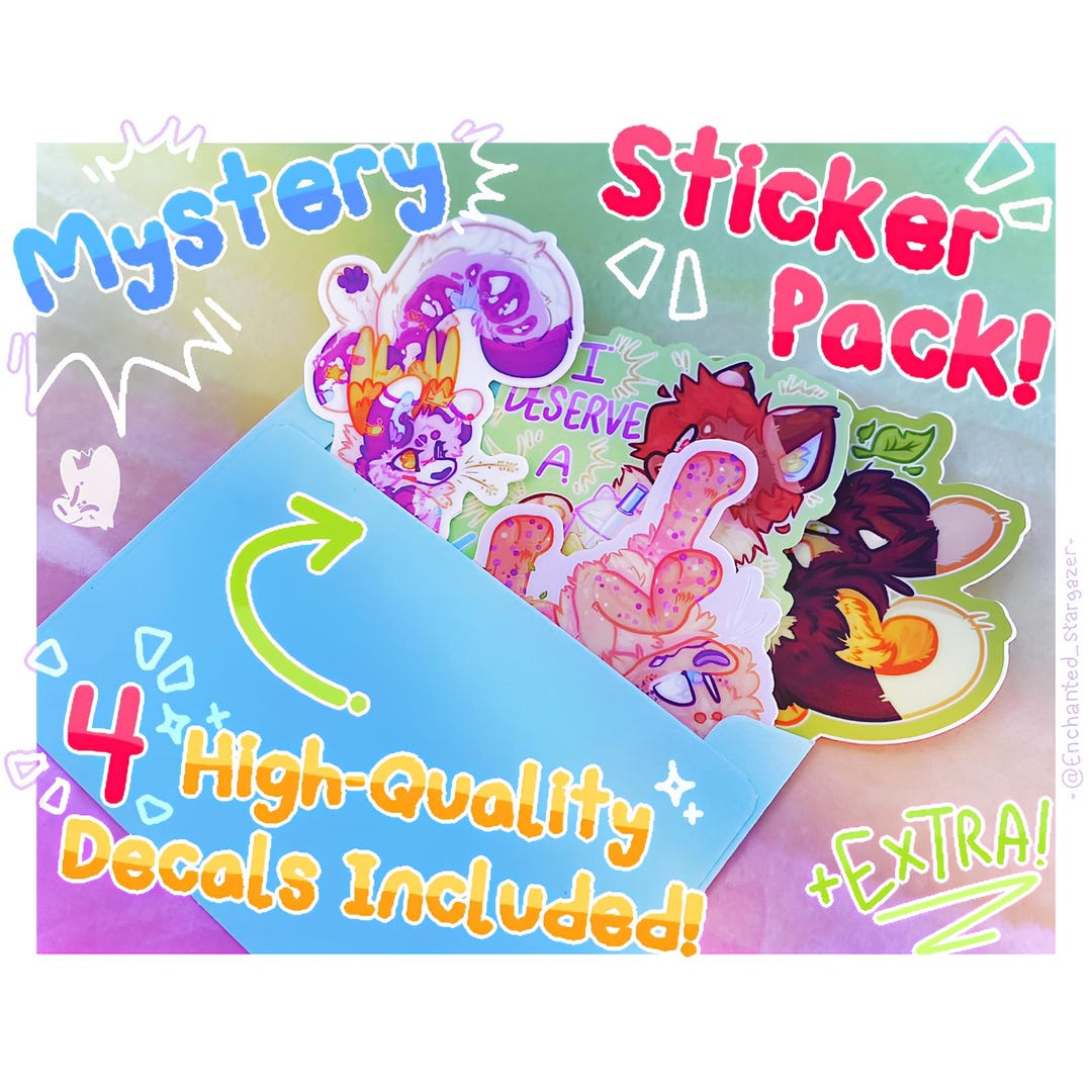 Furry Mystery Sticker [4-PACK] Decals - Etsy