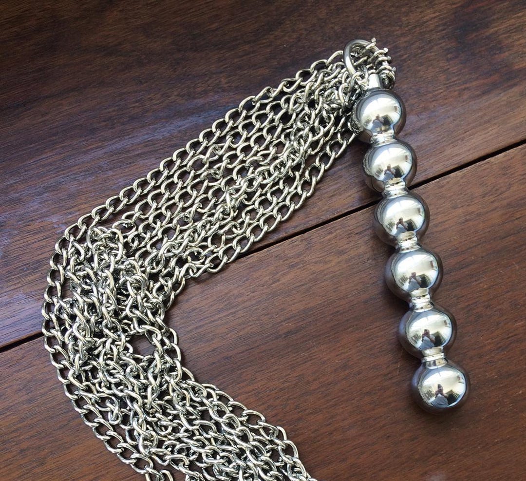 Solid Metal Flogger - Stainless Steel BDSM Flogger With Chain Tails ...