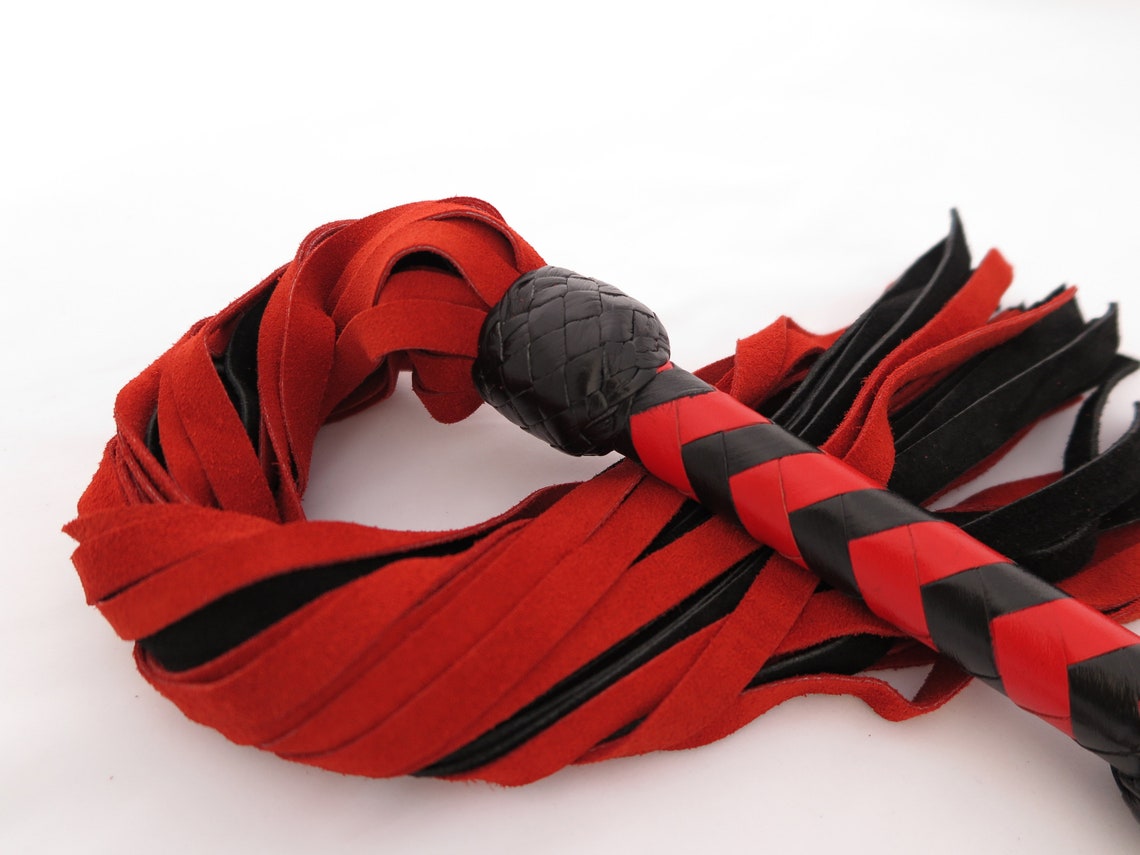 Red Suede Flogger in Genuine Leather Thuddy Mop Flogger with | Etsy