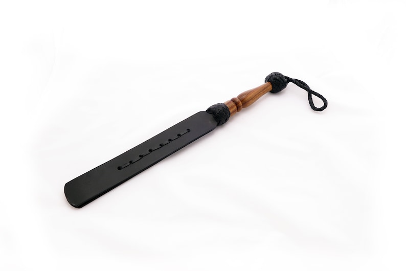 Leather Paddle With Wood Handle Bdsm Impact Toys Bdsm Cane | Etsy