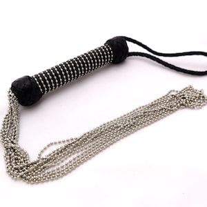 Chain Flogger With Leather Handle, Metal Flogger for Sensation Play ...