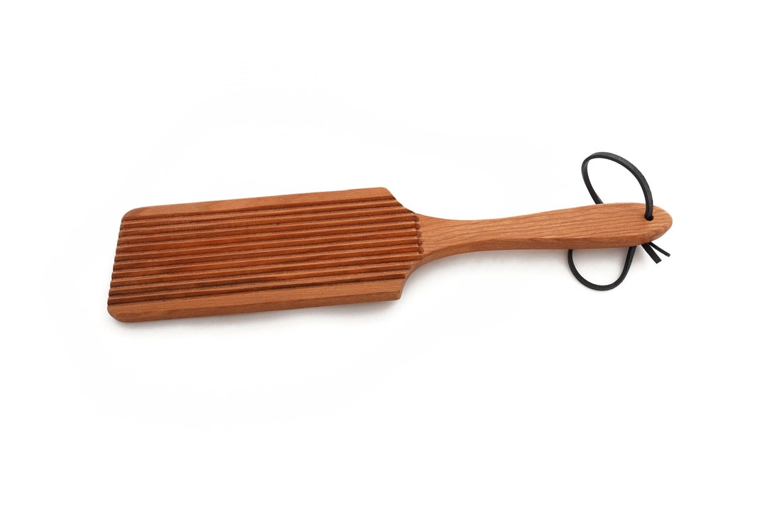 Cherry Wood Paddle With Carved Ripples for Sensation Play, Handcrafted ...