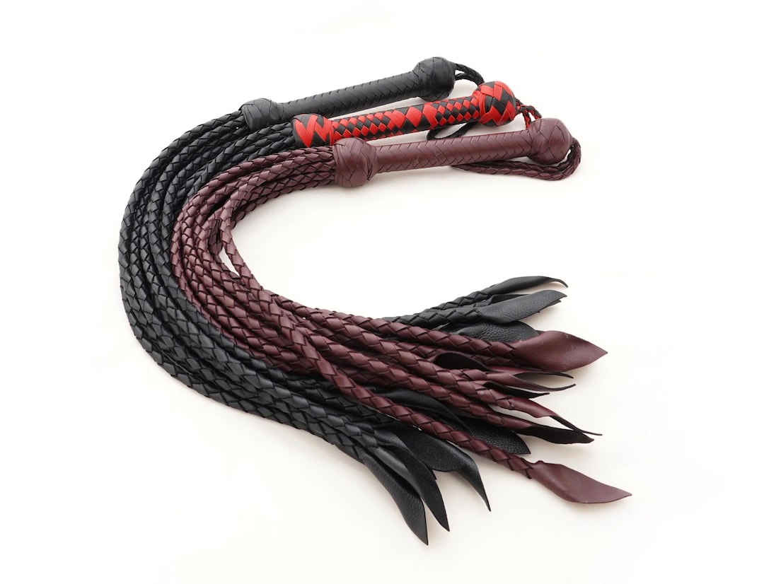 Leather Cat O' Nine Tails Flogger: Braided Falls With Oblong Tips - Etsy