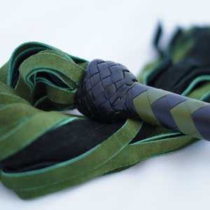 Green Suede Flogger in Genuine Leather, Thuddy Mop Flogger With 40 ...