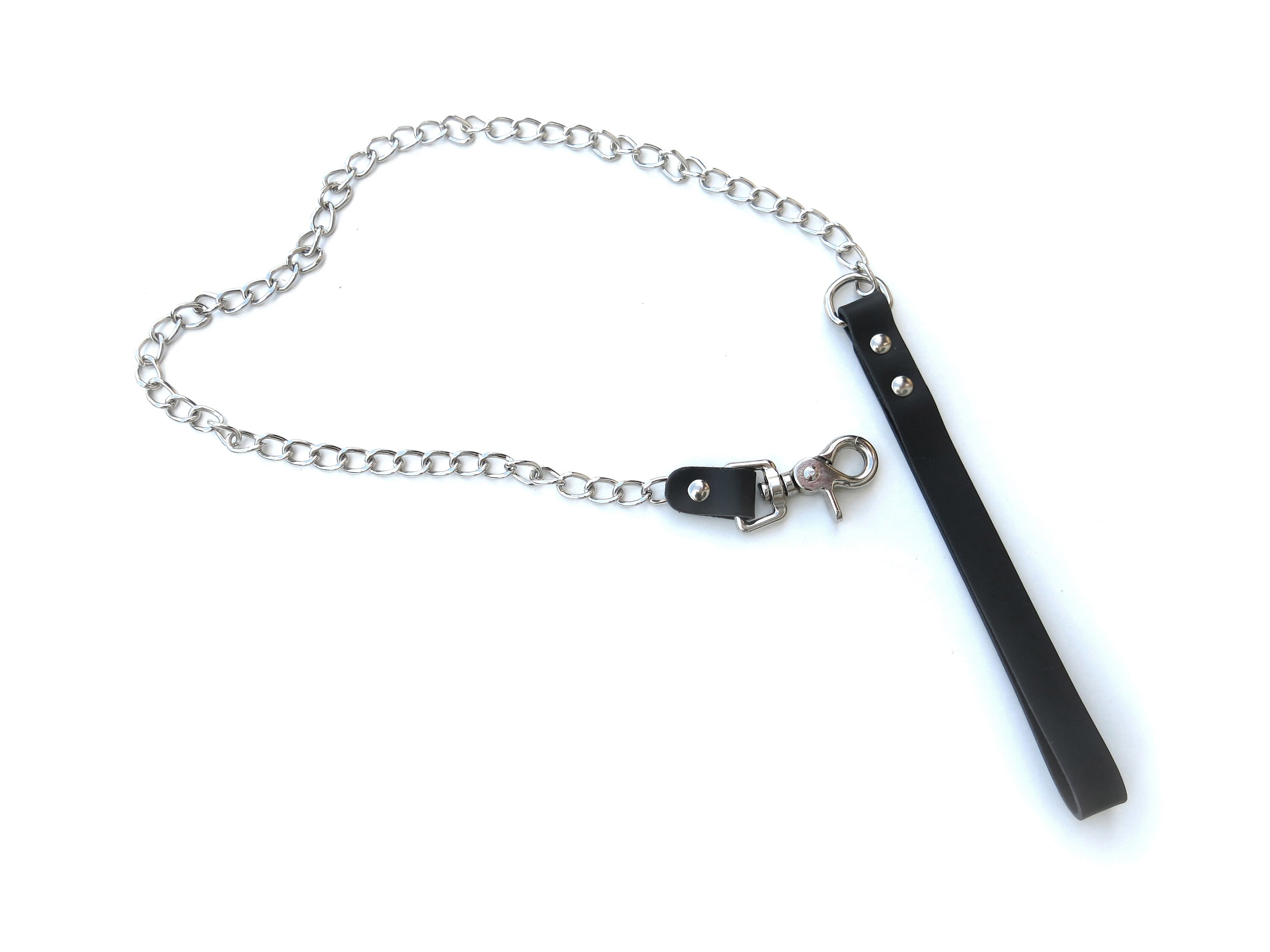 Leather Leash with Chain and Trigger Snap BDSM Bondage Leash | Etsy