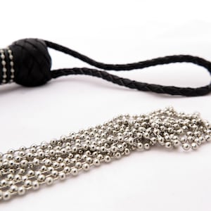 Chain Flogger With Leather Handle, Metal Flogger for Sensation Play ...