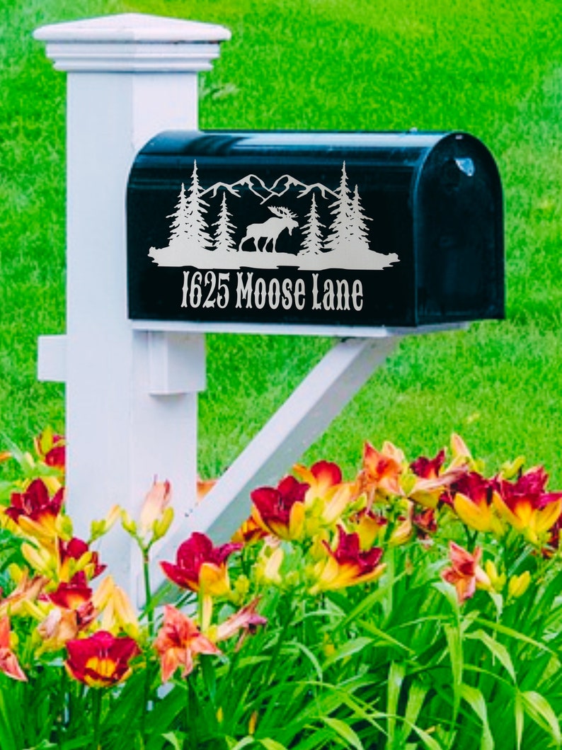 Personalized Moose Mailbox Decal - Etsy