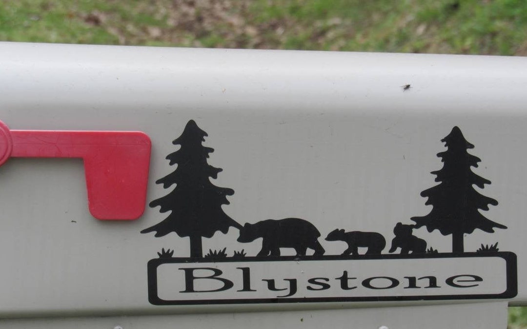 Mama Bear and Cubs Vinyl Mailbox Decal - Etsy