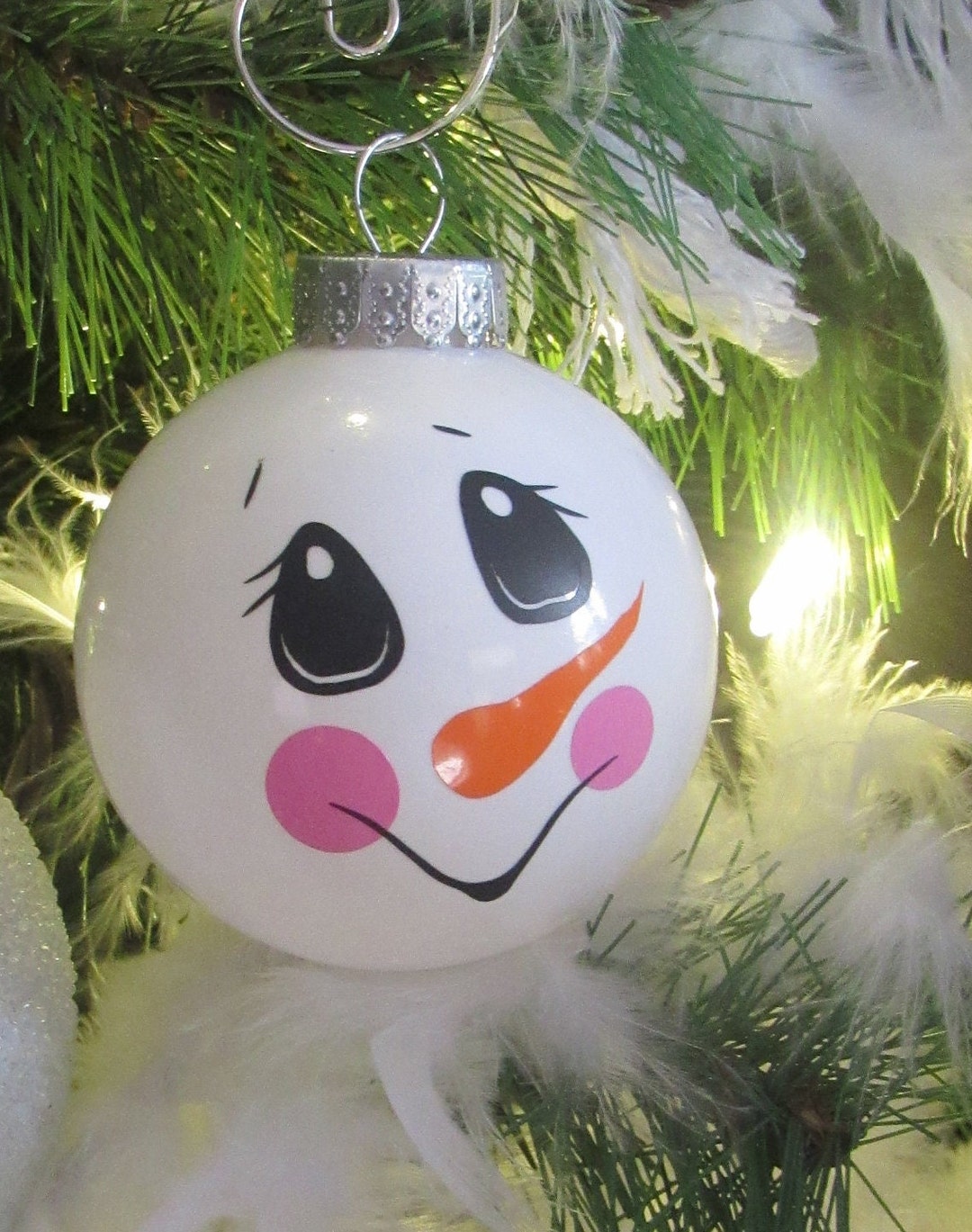 Set of 6 Smiley Snomwan Ornaments - Etsy