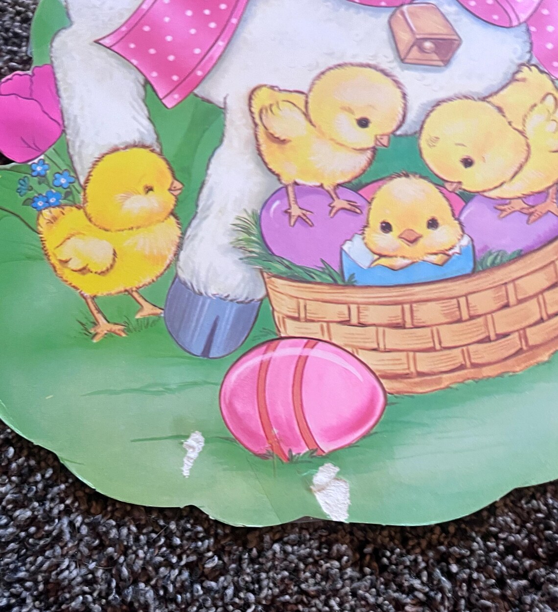 Vintage Easter Posterboard Cutouts Flocked Fuzzy Paper Lot of Three ...