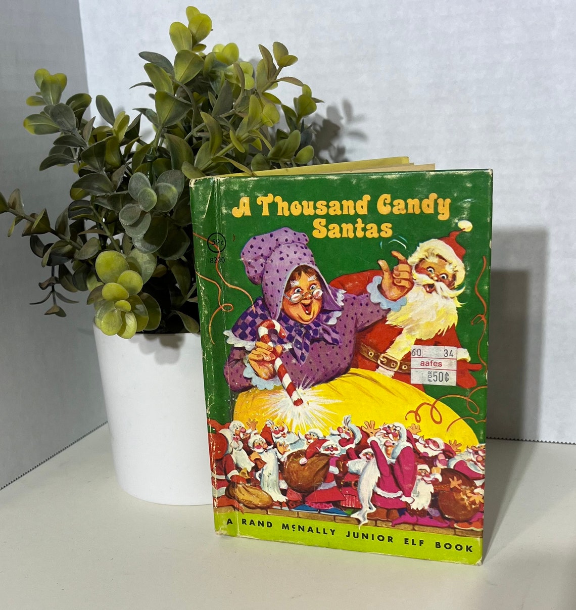 Vintage Christmas Book 1000 Candy Santas, Rand Mcnally, Junior, Elf ...