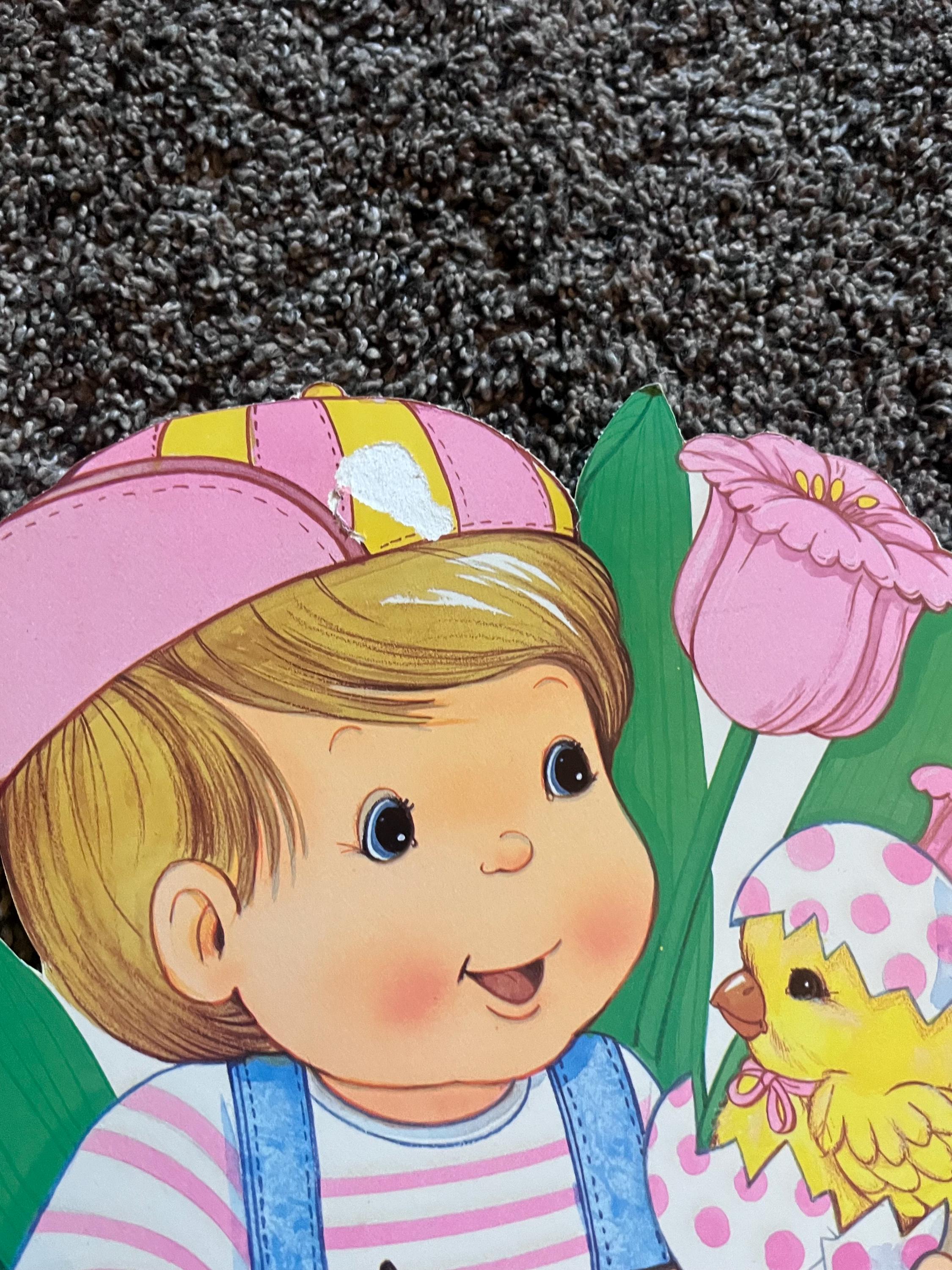 Vintage Easter Posterboard Cutouts Flocked Fuzzy Paper Lot of Three ...