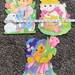 Vintage Easter Posterboard Cutouts Flocked Fuzzy Paper Lot of Three ...