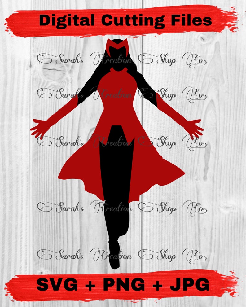 Wandavision Scarlet Witch Silhouette Svg Png Jpg Digital - Etsy