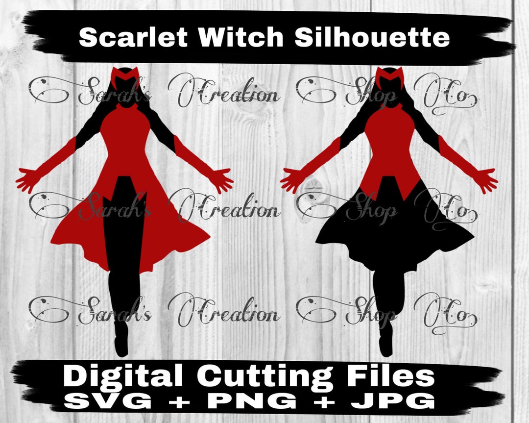 Wandavision Scarlet Witch Silhouette Svg Png Jpg Digital - Etsy