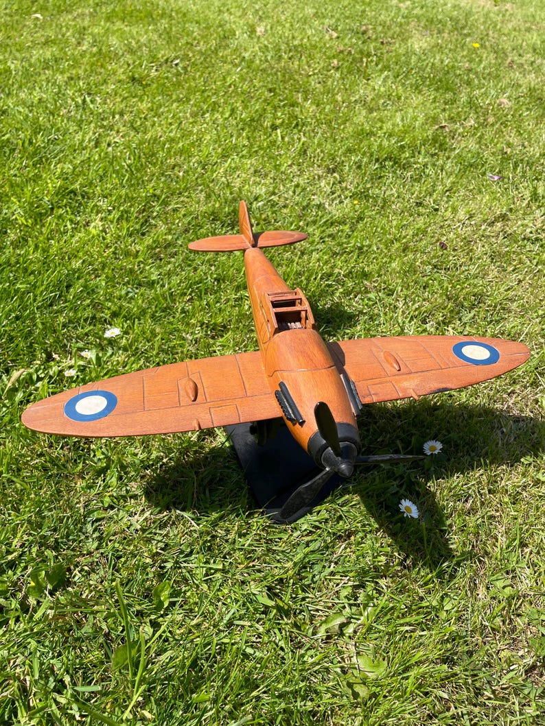 Vintage Spitfire Scratch Built Model Aeroplane on Stand, Mancave ...