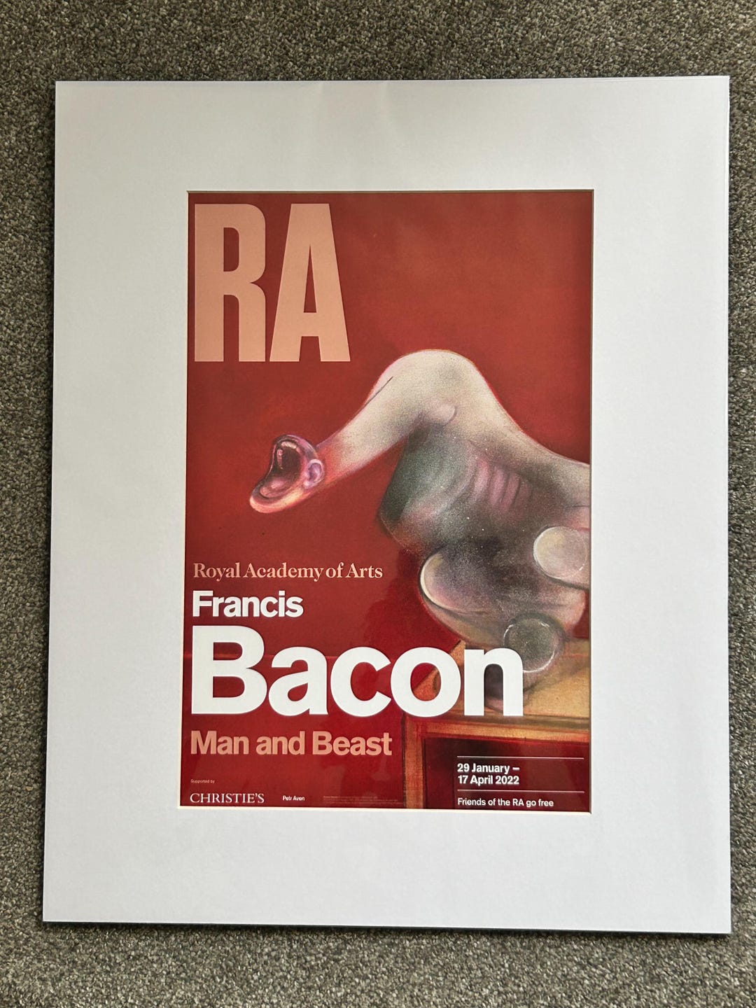 Francis Bacon Exhibition Poster: Royal Academy, Man and Beast - Matted ...