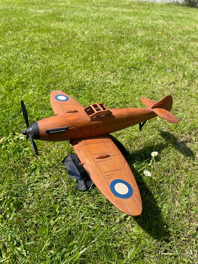 Vintage Spitfire Scratch Built Model Aeroplane on Stand, Mancave ...