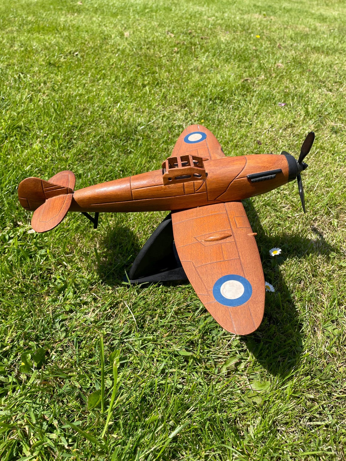 Vintage Spitfire Scratch Built Model Aeroplane on Stand, Mancave ...