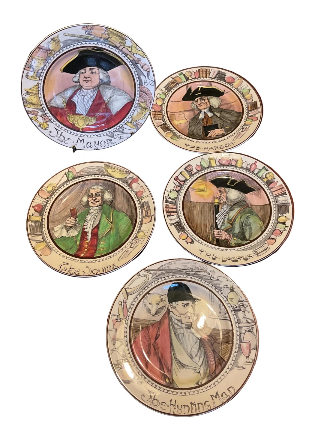 Royal Doulton "professionals" Series Plates X 5. the Mayor, the Squire ...