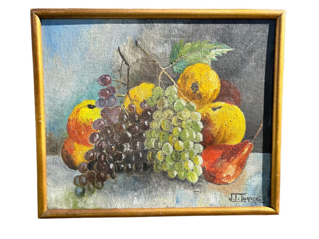 Still Life Oil Painting of Fruit Signed J.T. Turner Early 20th Century ...