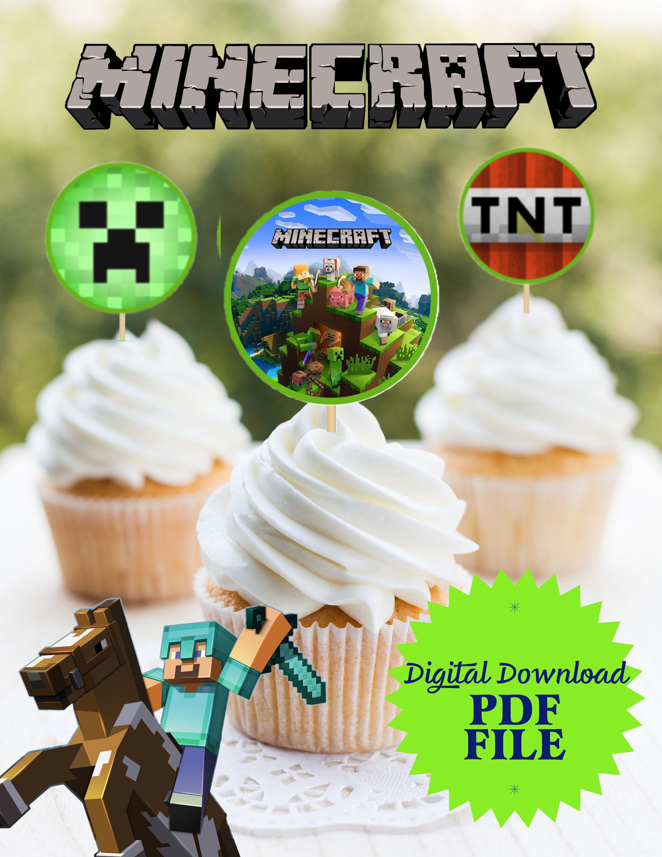Minecraft Toppers 12 Digital Download - Etsy