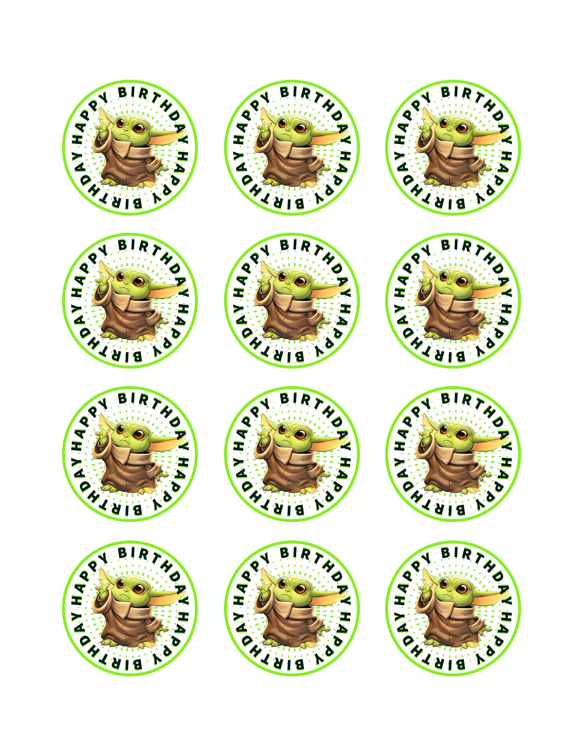 Baby Yoda Grogu Digital Download Cupcake Topper - Etsy