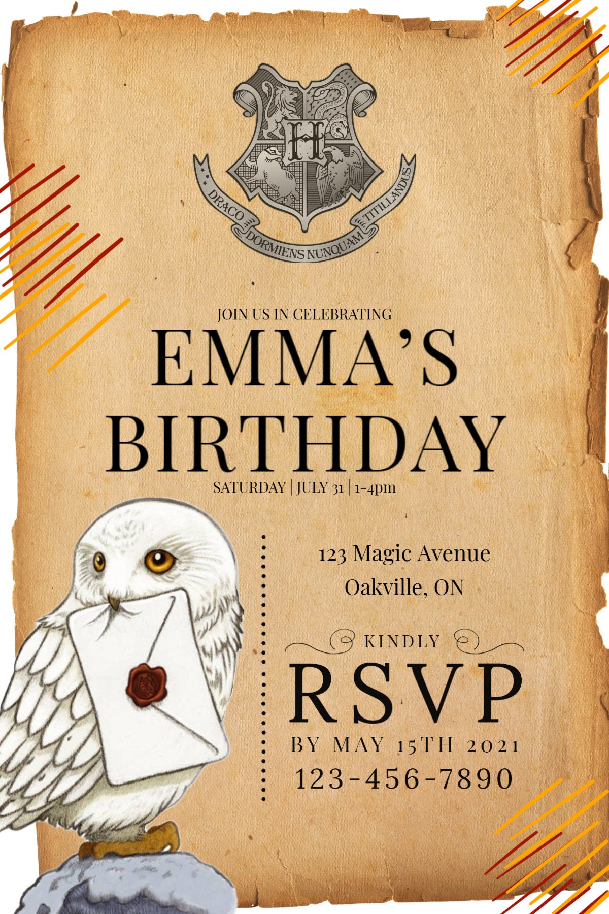 Harry Potter Invitation Hogwarts - Etsy