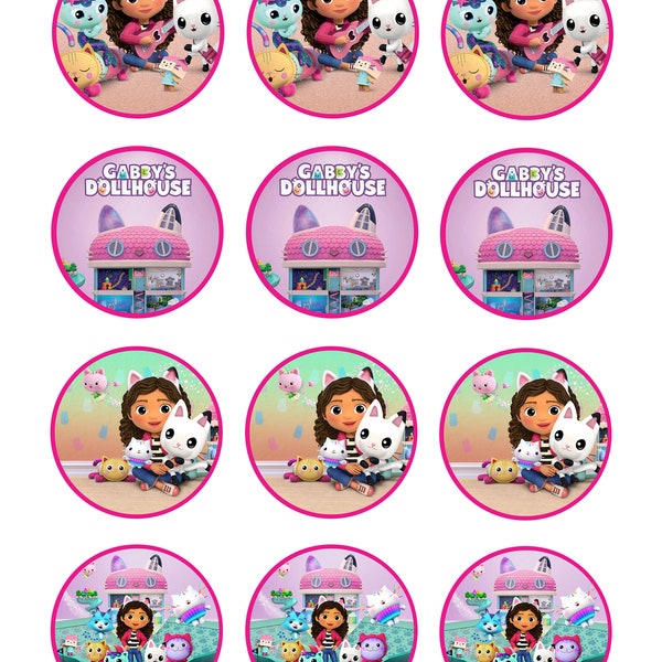 Gabby Dollhouse Printable Cupcake Toppers - Etsy