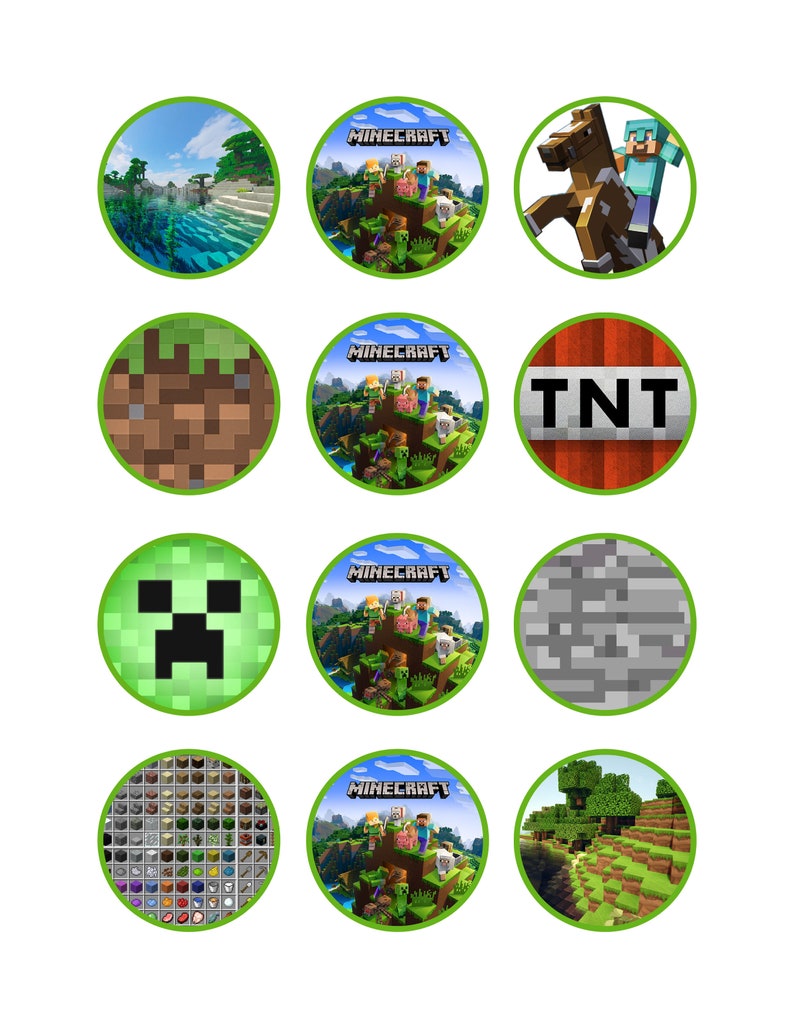 Minecraft Toppers 12 Digital Download - Etsy