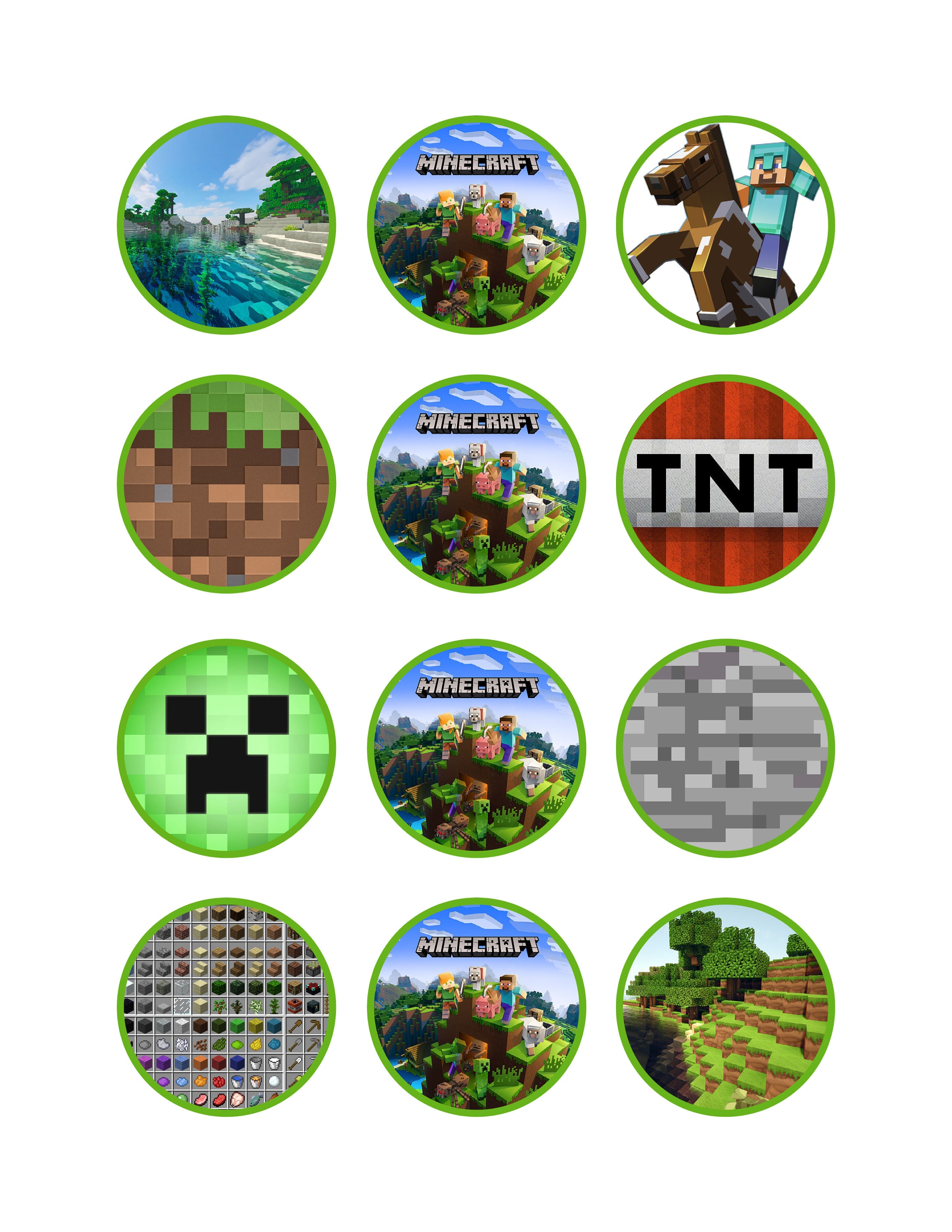 Minecraft Toppers 12 Digital Download - Etsy