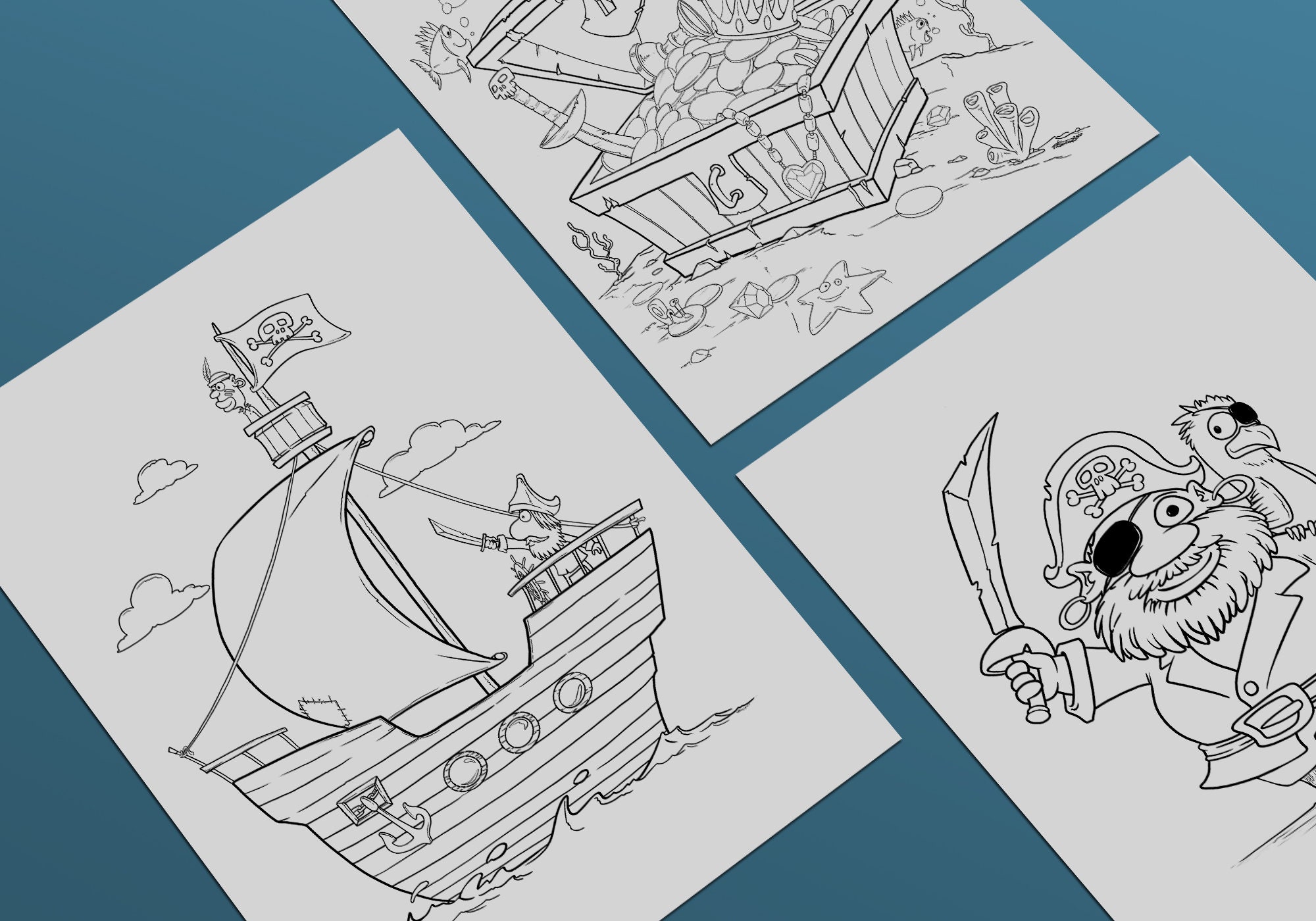 Cute Pirate Ship Coloring Pages