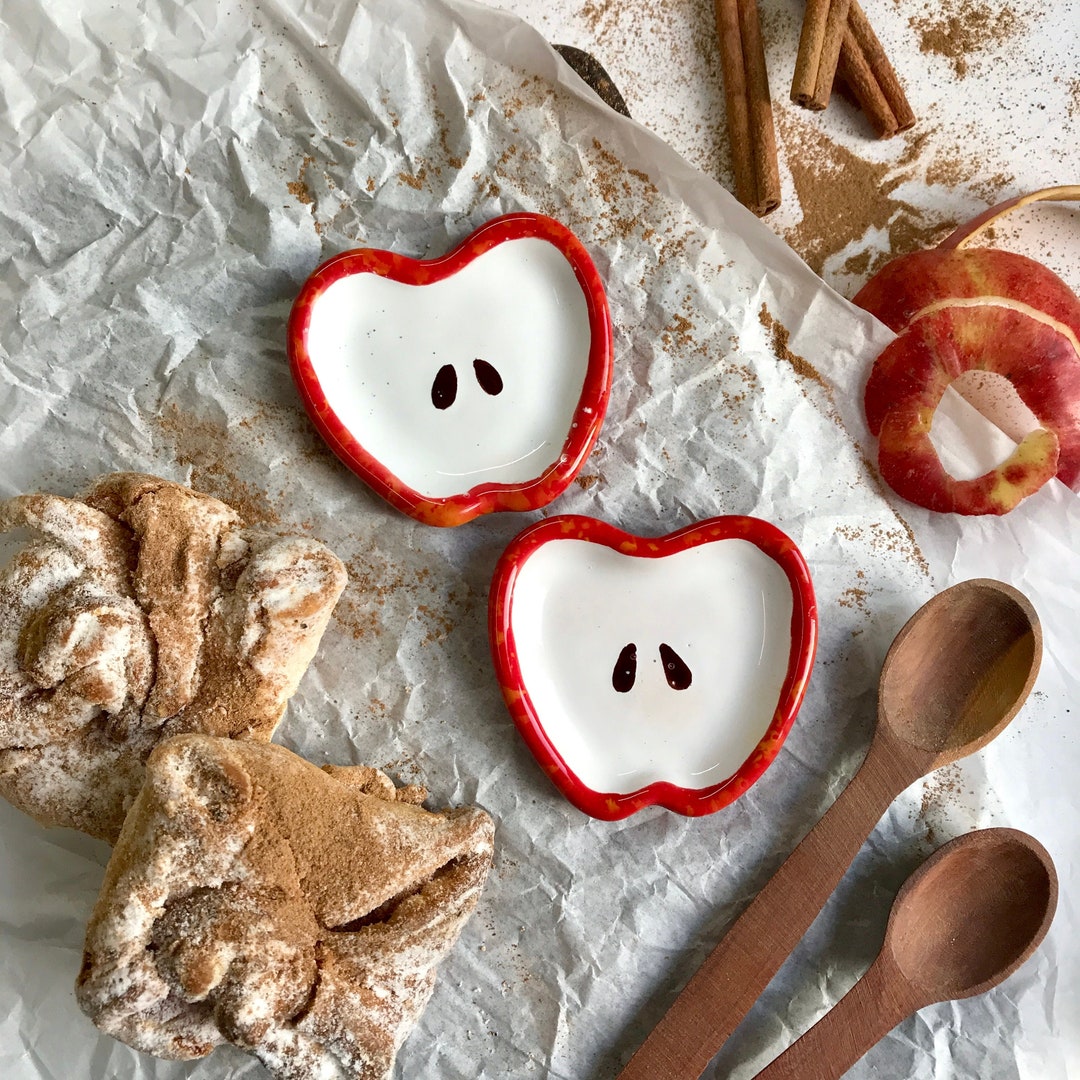 Apple Spoon Rest, Ceramic Spoon Holder, Tea Bag Rest, Rustic Style ...