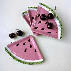 Watermelon Platter, Set of 4 Serving Plate, Pink Kitchen Decor ...