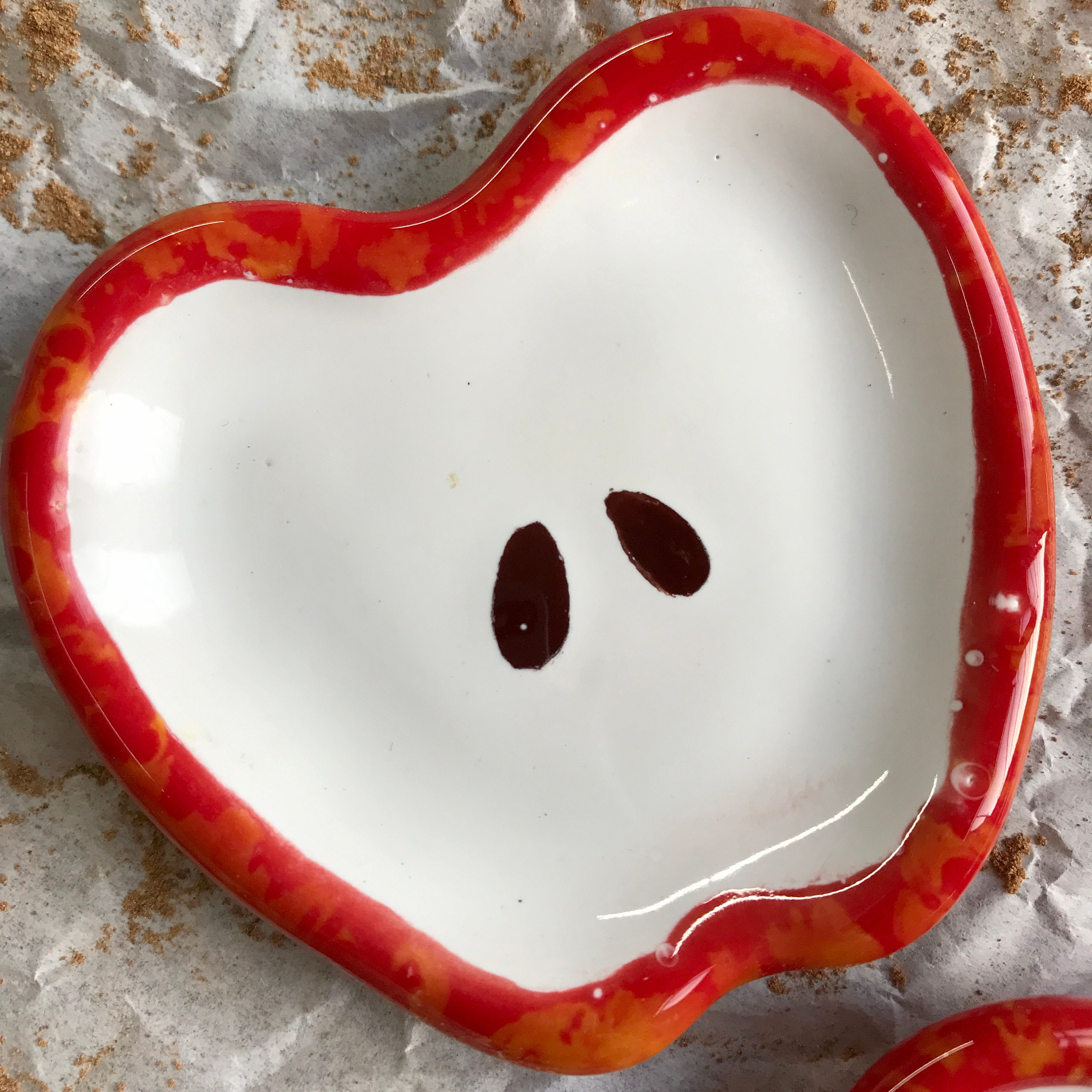 Apple Set of 2 Small Spoon Rest Tea Bug Rest Ceramic Spoon - Etsy