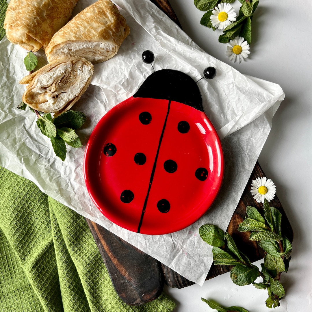 Ladybug Spoon Rest, Ceramic Kitchen Utensil, Unique Spoon Holder for ...