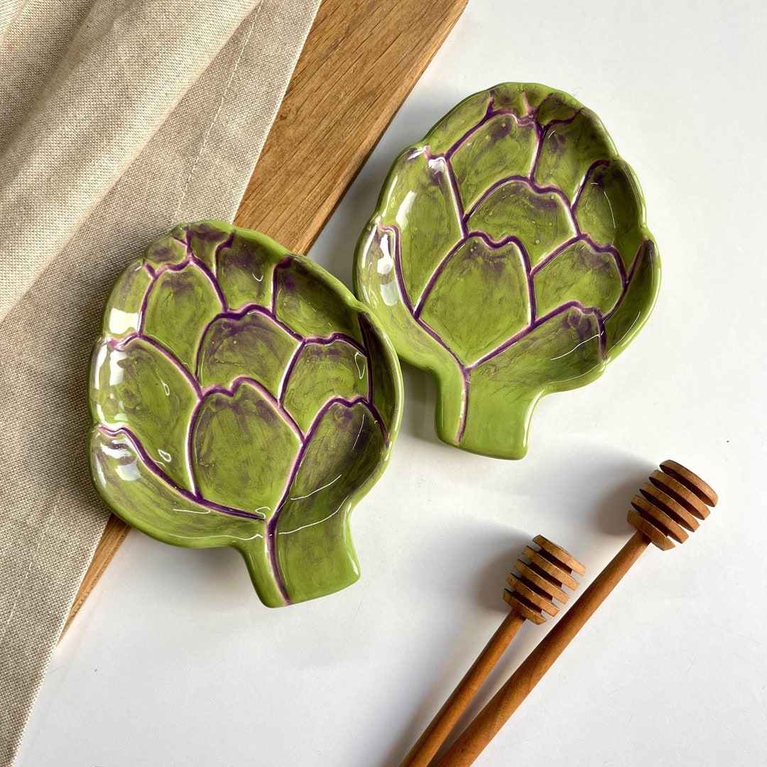 Artichoke Spoon Rest, Handmade Ceramic Kitchenware, Vegetable Kitchen ...