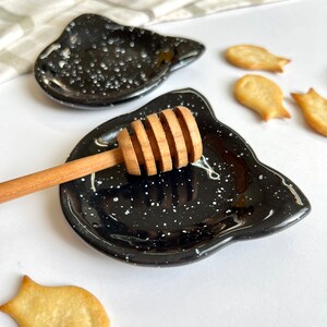 Black Cat Spoon Rest, Handmade Ceramic Tea Bag Rest, Minimalist Kitchen ...