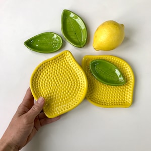 Lemon Plate & Leaf Dish, Handmade Ceramic Kitchenware, Fruit Design - Etsy