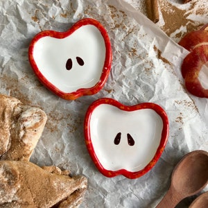 Apple Set of 2 Small Spoon Rest, Tea Bug Rest, Ceramic Spoon Holder ...