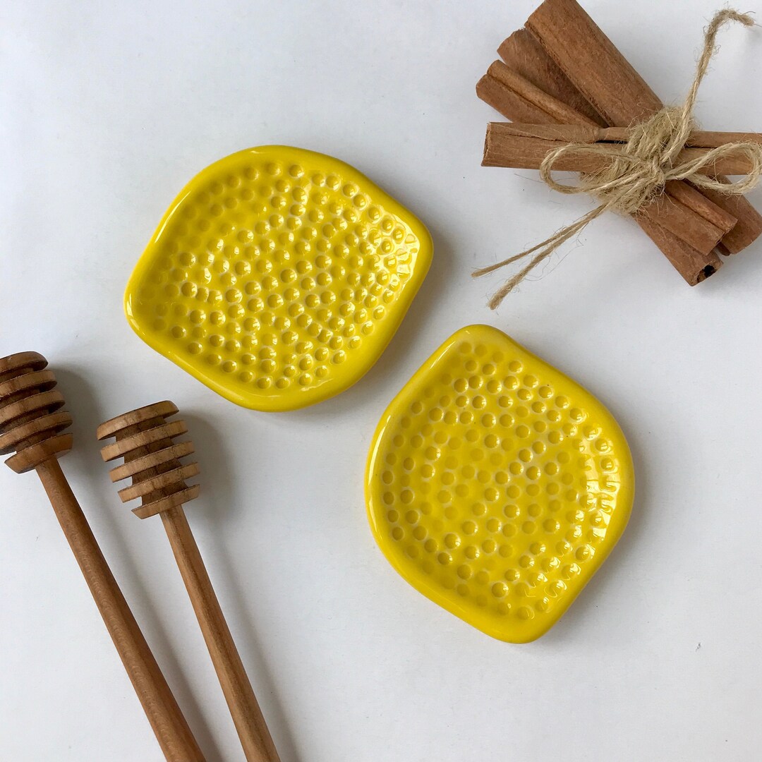 Lemon Set of 2 Mini Plates, Ceramic Spoon Rest, Tea Bag Holder, Citrus ...